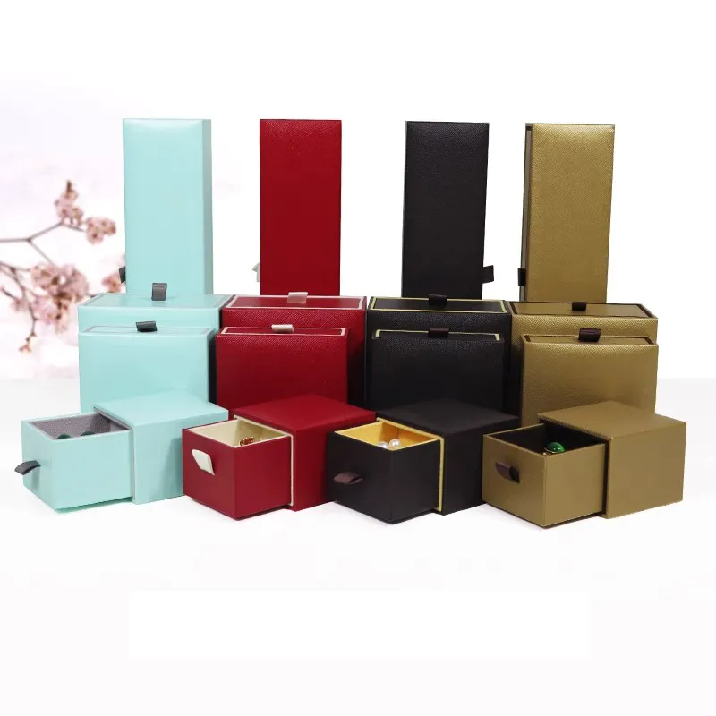 custom drawer leatherette jewelry packaging box bulk -AUN95 – AuraPkg